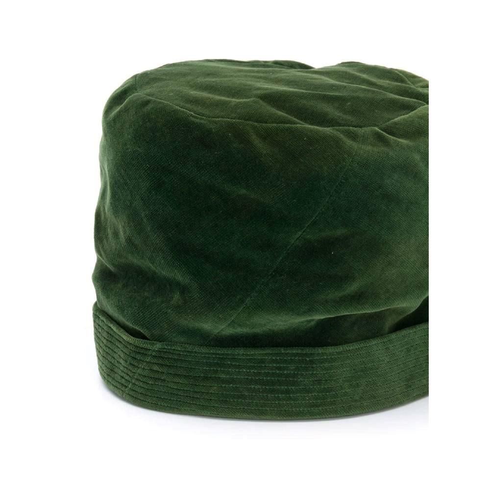 50s Cesare Canessa Vintage green cotton velvet hat For Sale at 1stDibs