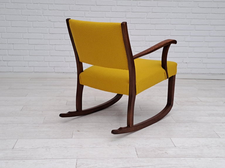 50s, Danish Design, Rocking Chair, Kvadrat Furniture Wool, Oak Wood at ...