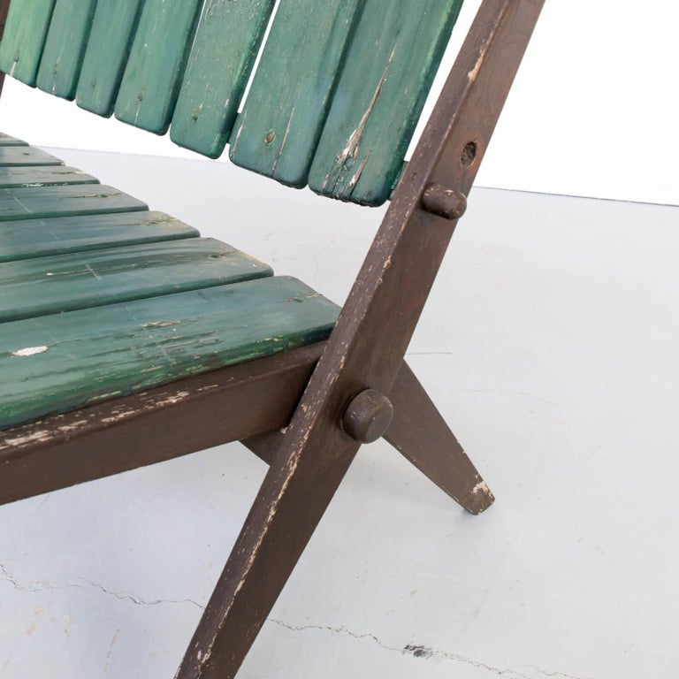 1950s Foldable Wooden Slatted Bench For Sale at 1stDibs