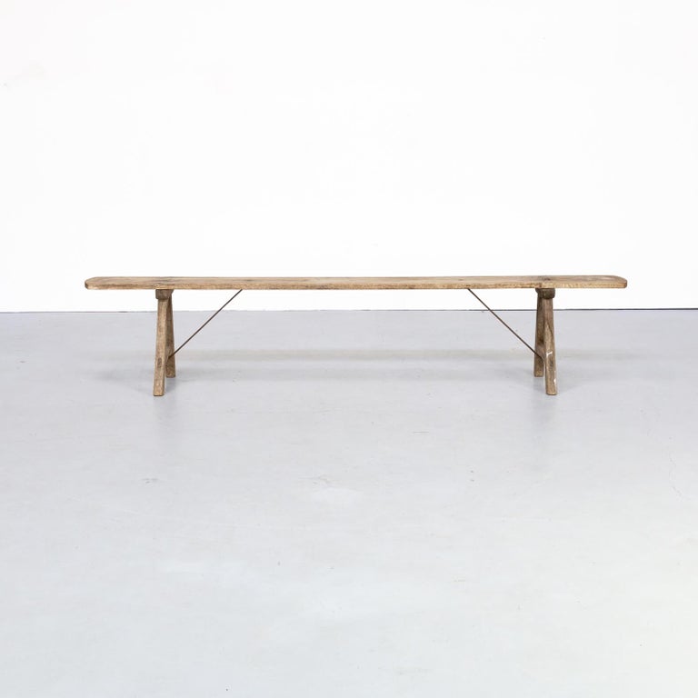 50s Organic Shaped Wooden Bench at 1stDibs