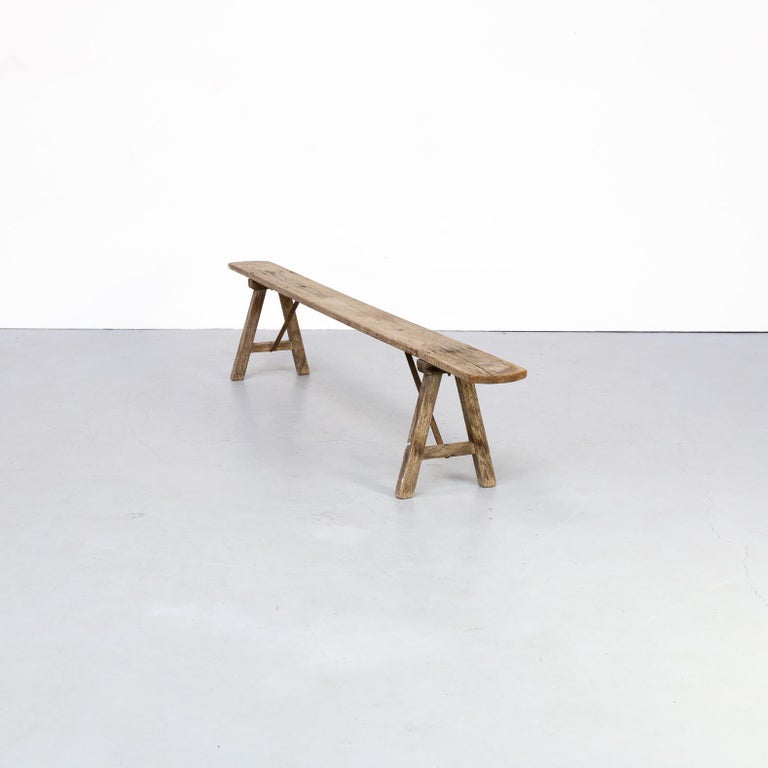 50s Organic Shaped Wooden Bench at 1stDibs