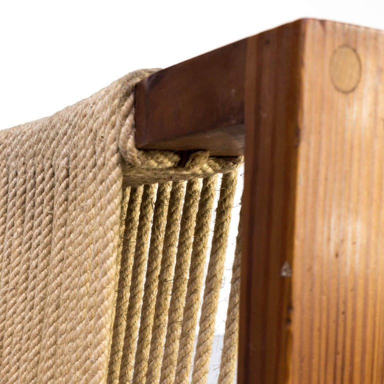 1950s Rope Chair in Pine Wood For Sale at 1stDibs