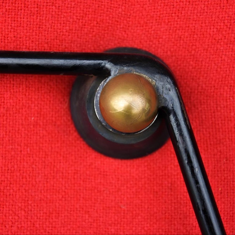 50s Sofa Black Tubular Frame Red Upholstery design by Augusto Bozzi for ...