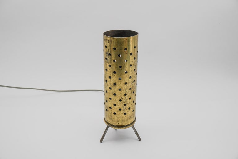 50s Tripod Table Lamp Made of Perforated Cartridge Case, Germany For ...