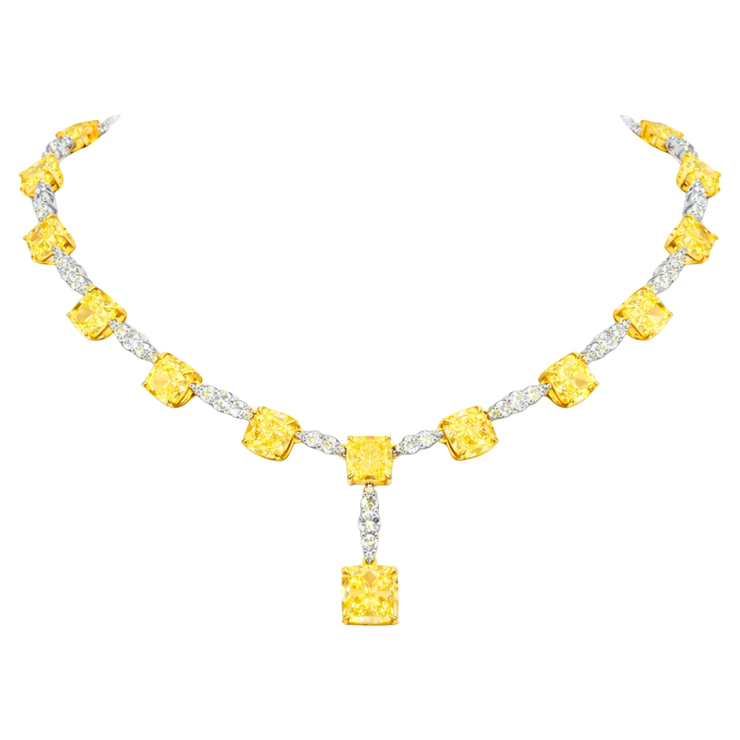 Ritz Jewelry London Diamond Choker with Fancy Yellow Diamonds, circa ...