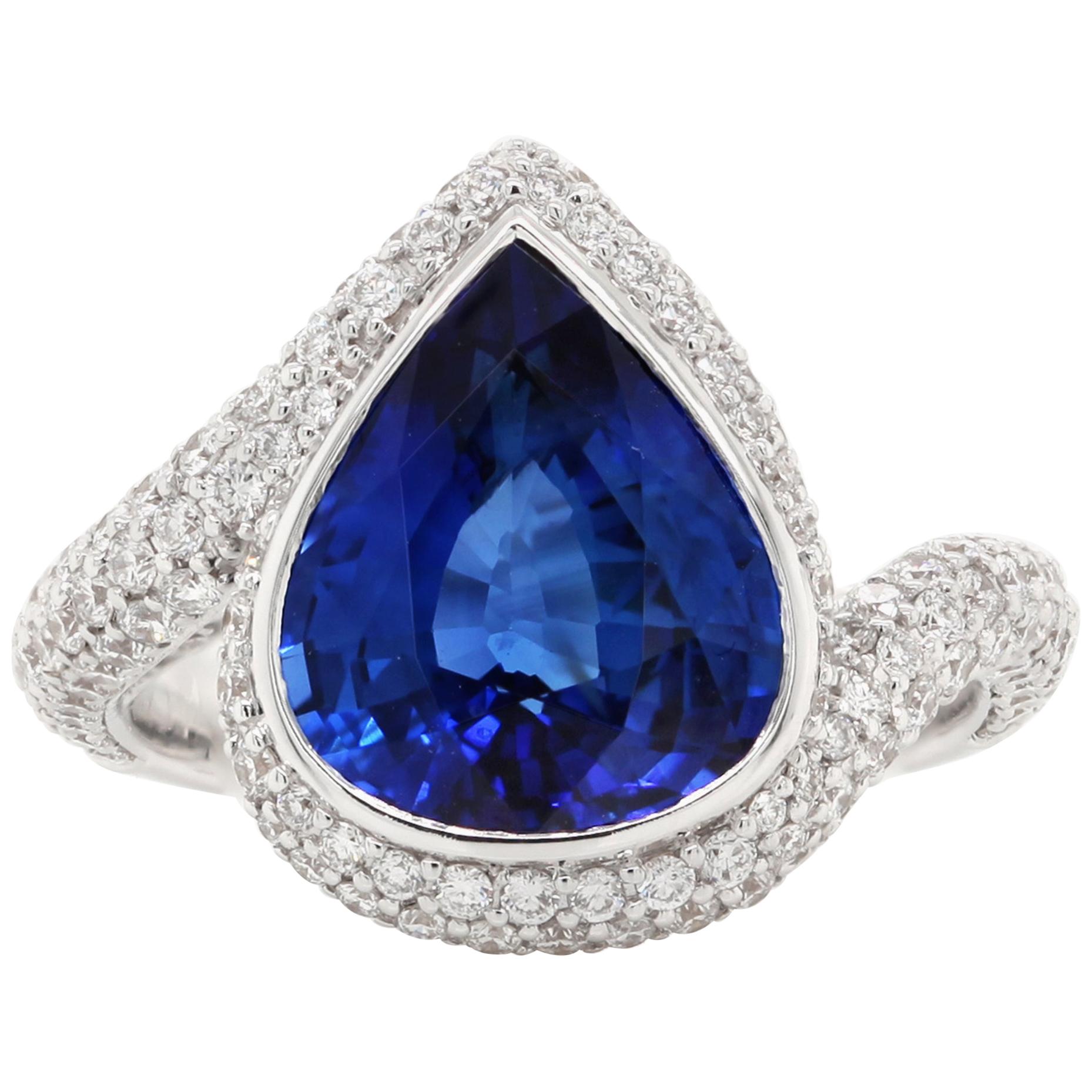 Midcentury Natural Colour Change Sapphire Solitaire Ring For Sale at ...