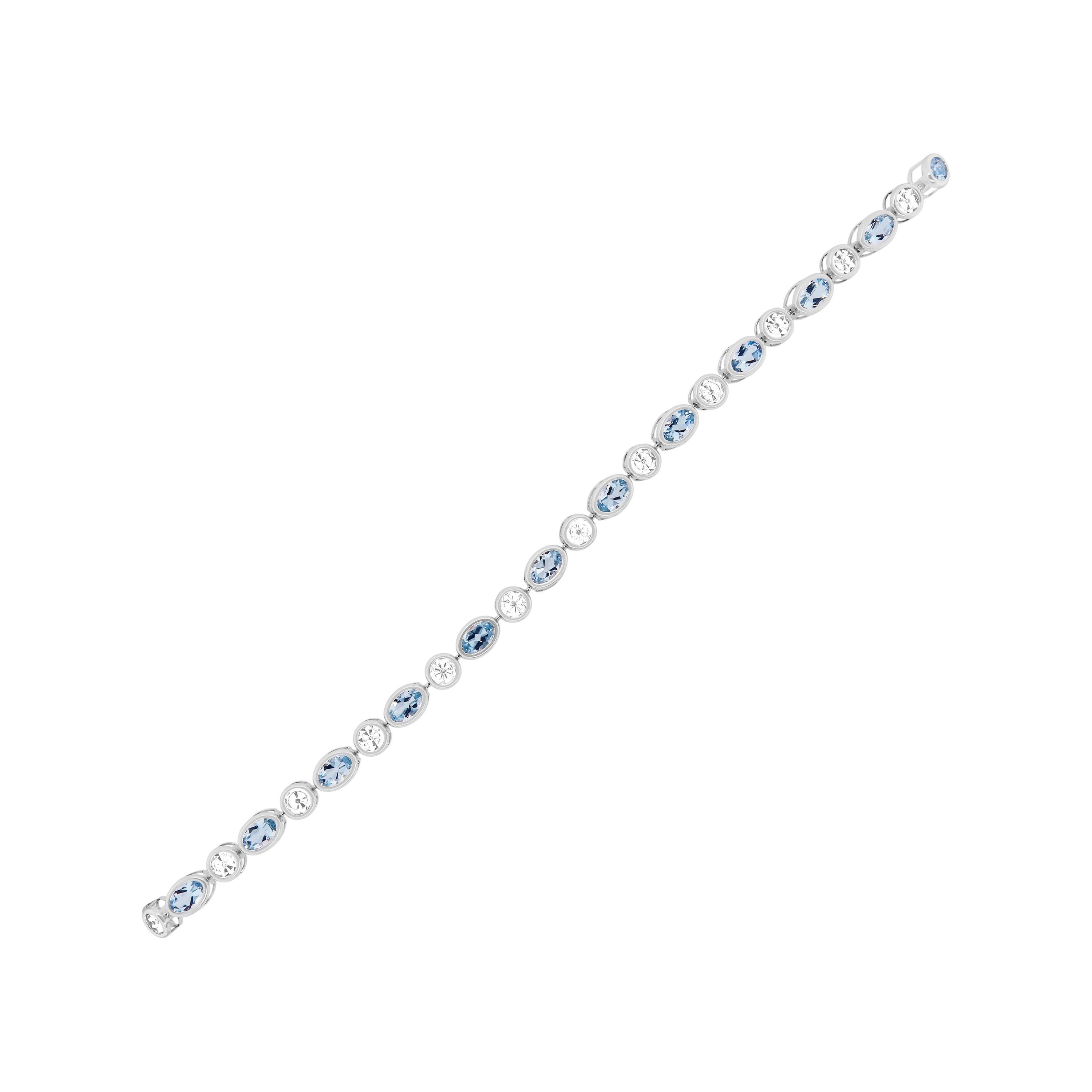 White Gold Diamond Line Bracelet 0.87 Carat For Sale at 1stDibs