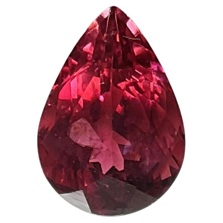 5.14 Carats Red Rubellite pear Faceted cut stone fine jewelry Natural ...