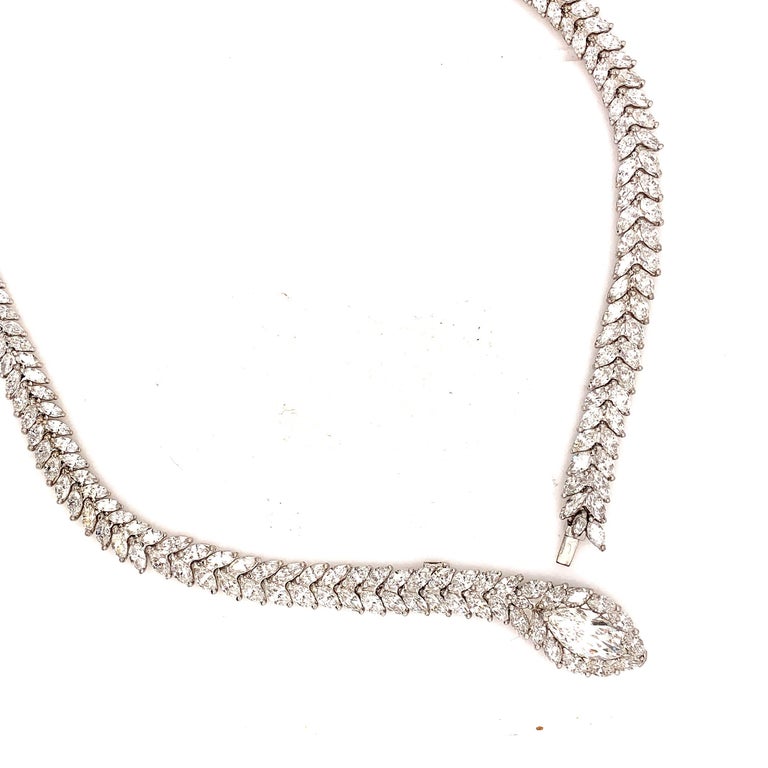 52 Carat Marquise Cut Diamond Snake Necklace For Sale at 1stDibs ...