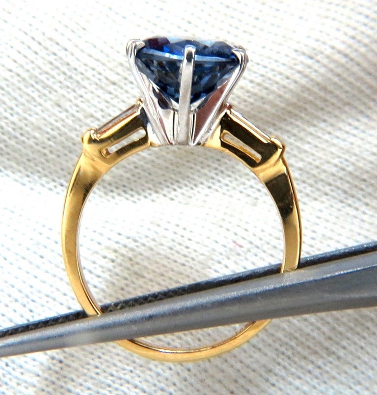 5.20ct Lab Sapphire diamonds ring kashmir blue 14kt Insert and ...