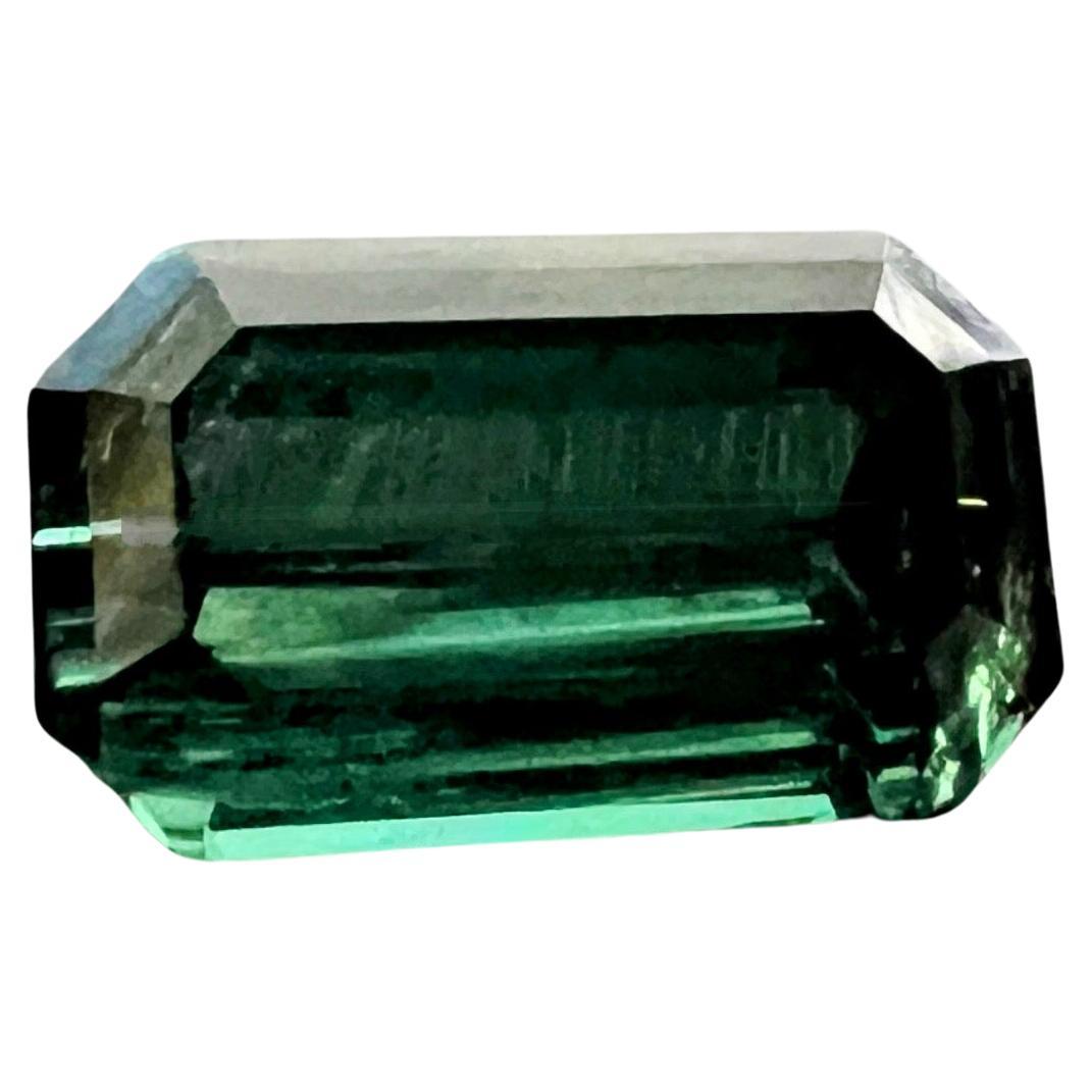 5.41ct Deep Green Emerald Cut Tourmaline For Sale at 1stDibs