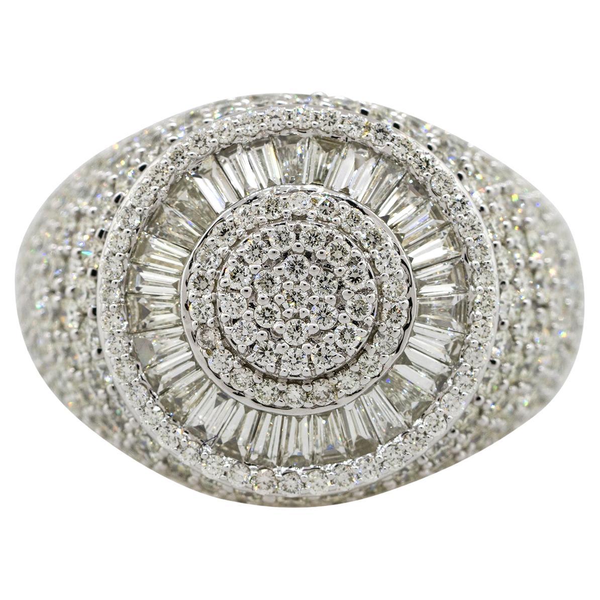 Round Brilliant Diamond Pave Wide Ring For Sale at 1stDibs