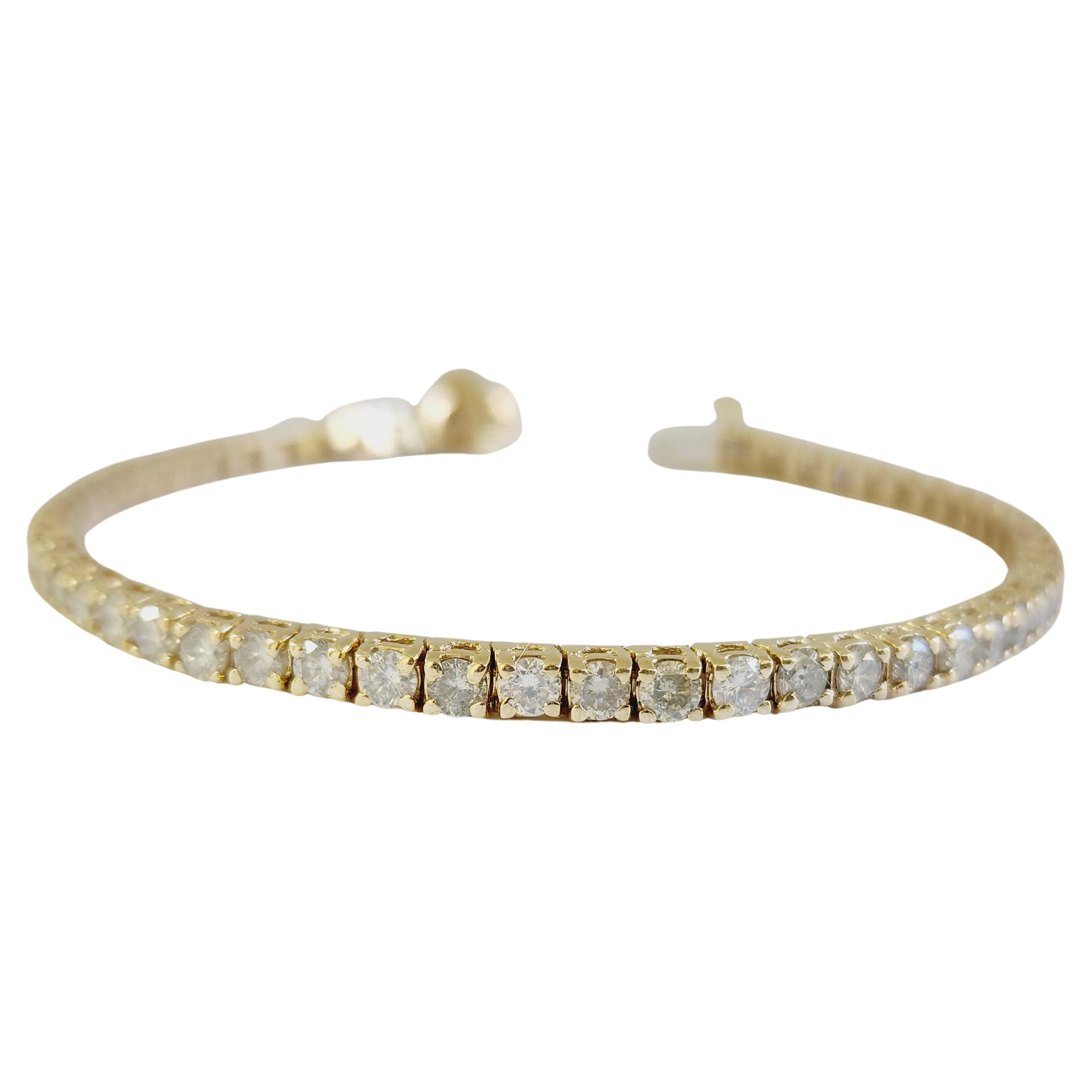 5.45 Carat Round Brilliant Cut Diamond Tennis Bracelet 14 Karat Rose Gold at 1stDibs