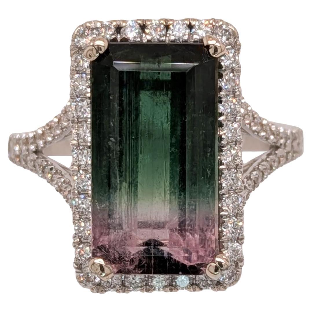 3ct Watermelon Tourmaline Ring w Natural Diamonds in Solid 14k Gold EM ...