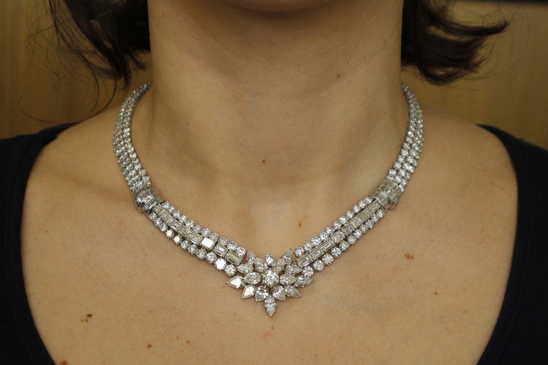 55 Carat of Diamonds, 18 Karat White Gold Collier For Sale at 1stDibs ...