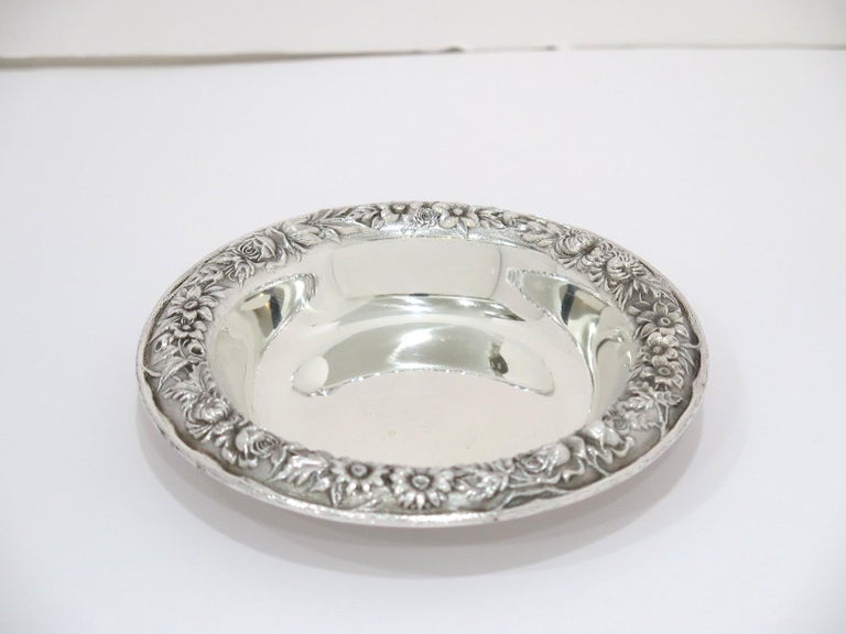 Sterling Silver S. Kirk and Son Vintage Floral Repousse Serving Plate ...