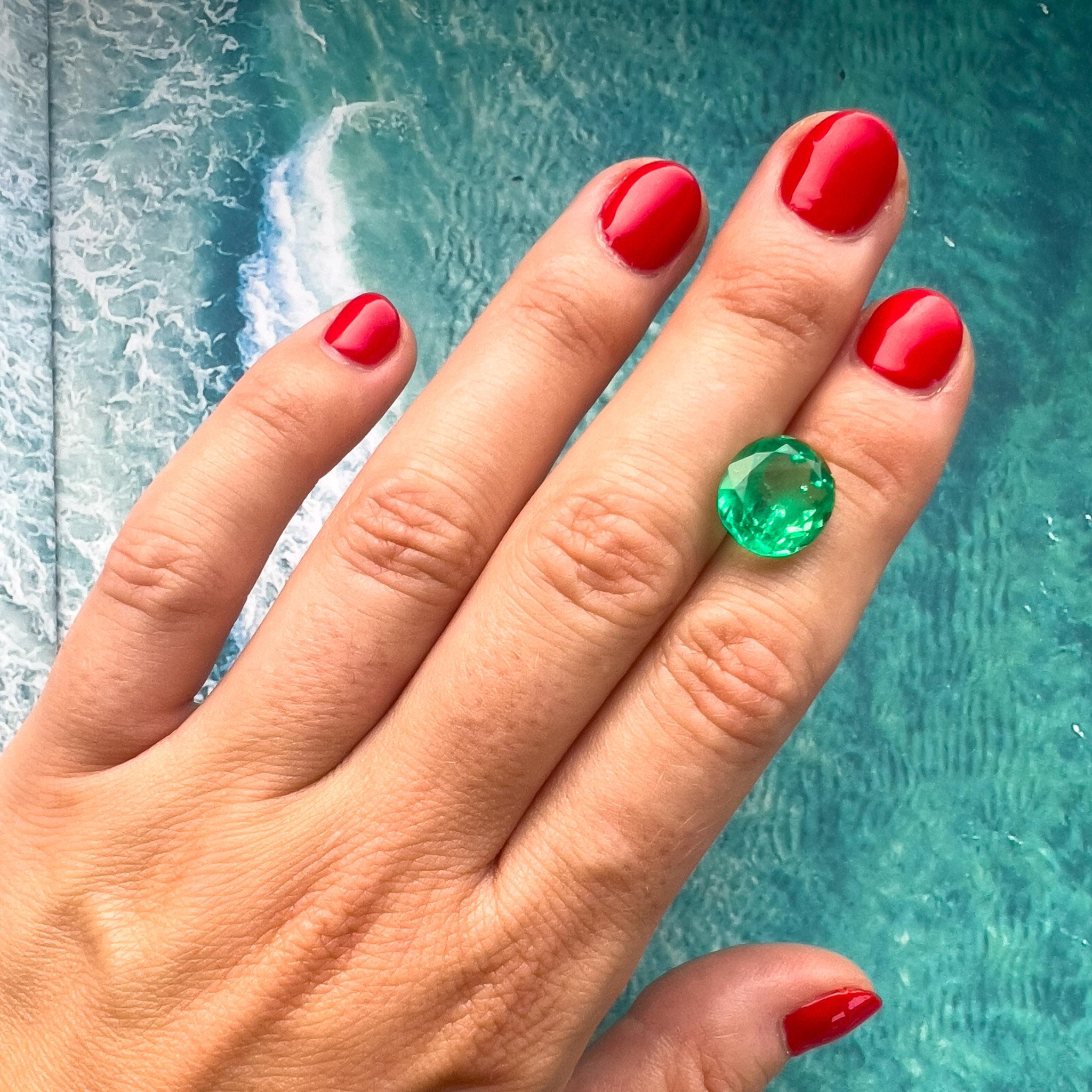 5.51 Carat Colombian Emerald GRS Certified Loose Stone Insignificant ...