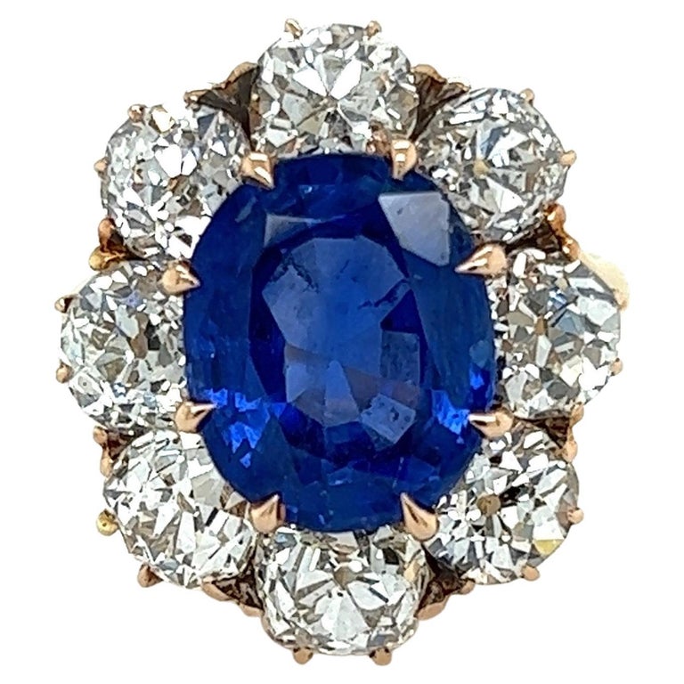 5.53 Carat No Heat AGL Burma Sapphire and Diamond Gold Cocktail Ring ...