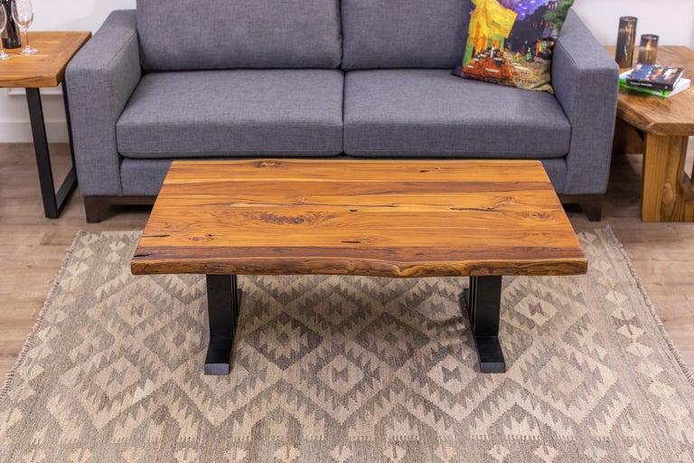 Teak Plank Live Edge Top Sandblasted Natural For Sale at 1stDibs
