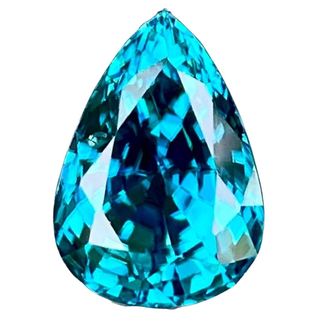 5.45 carats Loose Blue Zircon Stone Oval Cut Natural Cambodian Gemstone ...