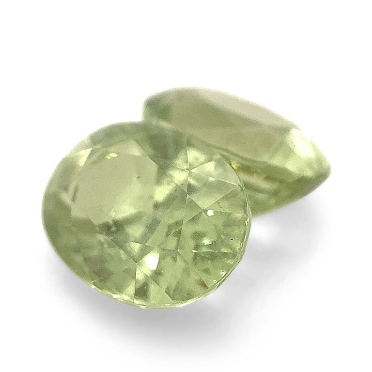 5.79ct Pair Oval Mint Green Garnet from Merelani, Tanzania For Sale at ...