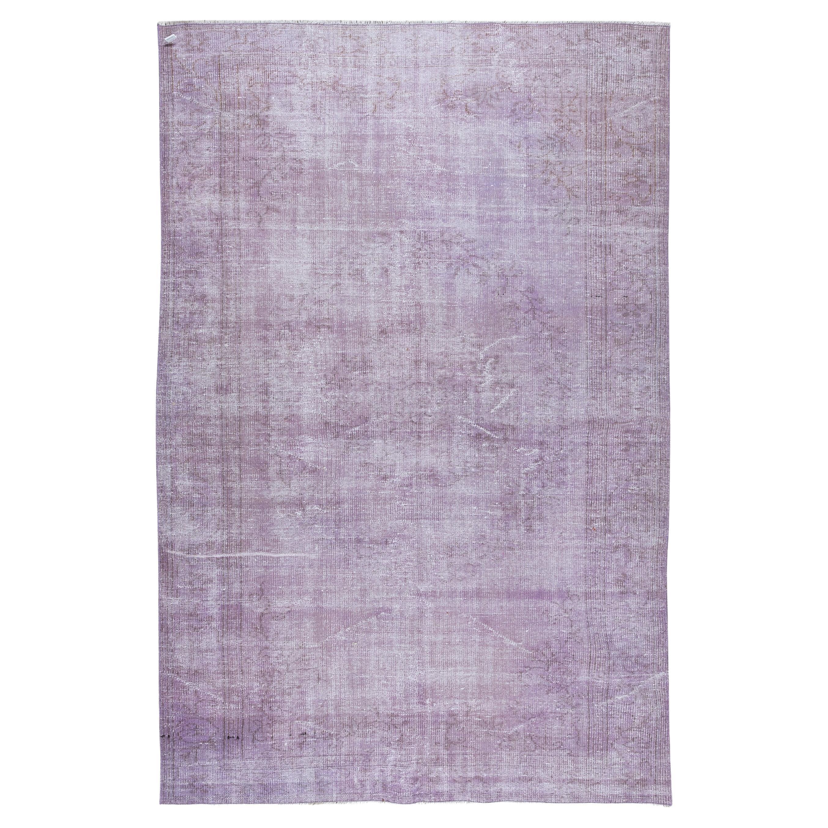 Handmade Turkish Vintage Area Rug OverDyed in Orange for Modern ...