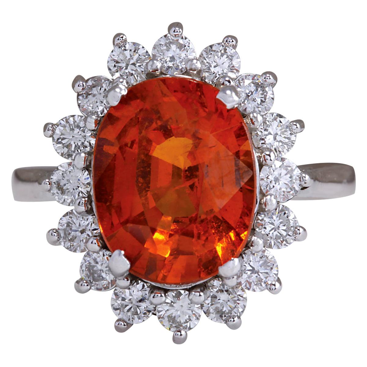 10.91 Carat Natural Topaz 18 Karat White Gold Diamond Ring For Sale ...