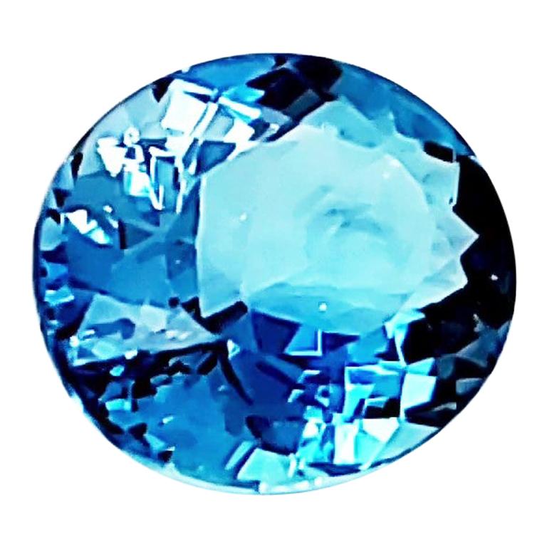 5.94 Carat Intense Blue Oval Aquamarine Natural Gemstone For Sale at ...