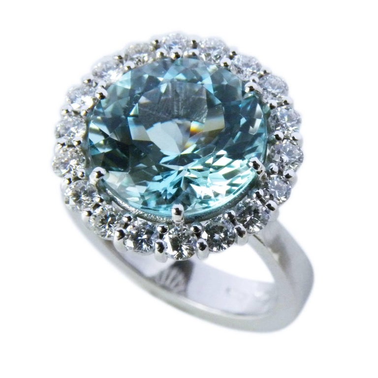 5.98 Carat Brilliant Cut Brazilian Aquamarine Diamond Cocktail ...