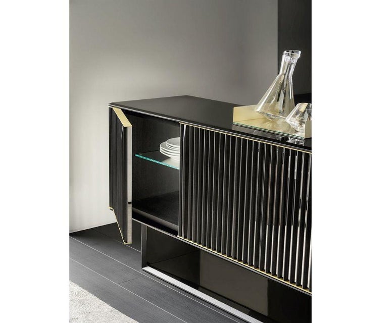 5th Avenue Ash Wood and Glass Credenza by Marcello Pozzi For Sale at ...