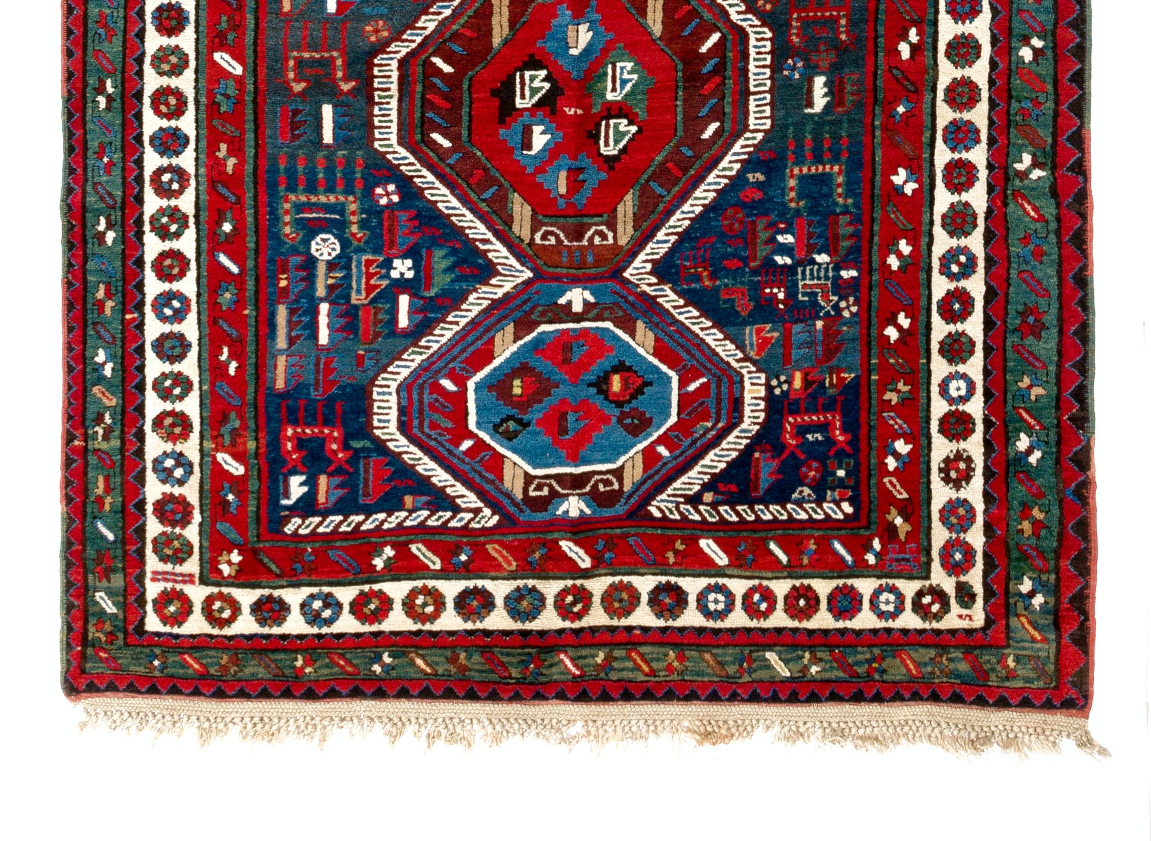 5x10.7 ft Antique Caucasian Moghan Shahsavan Rug, Excellent Condition ...