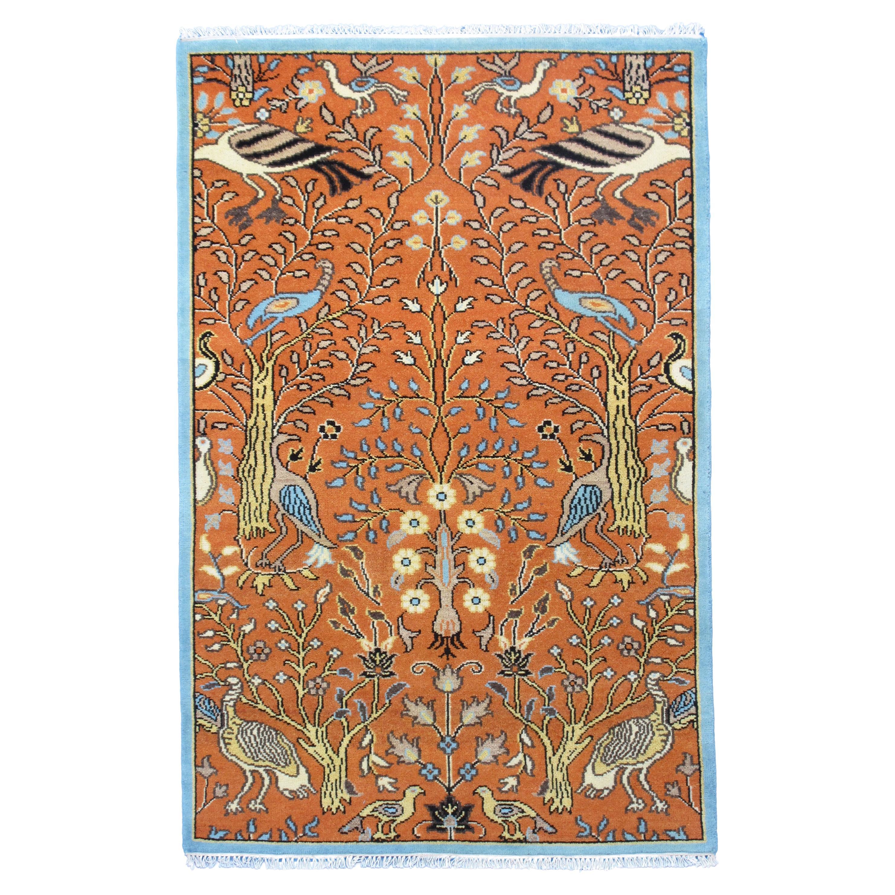 Brown Bird Design Rug For Sale at 1stDibs