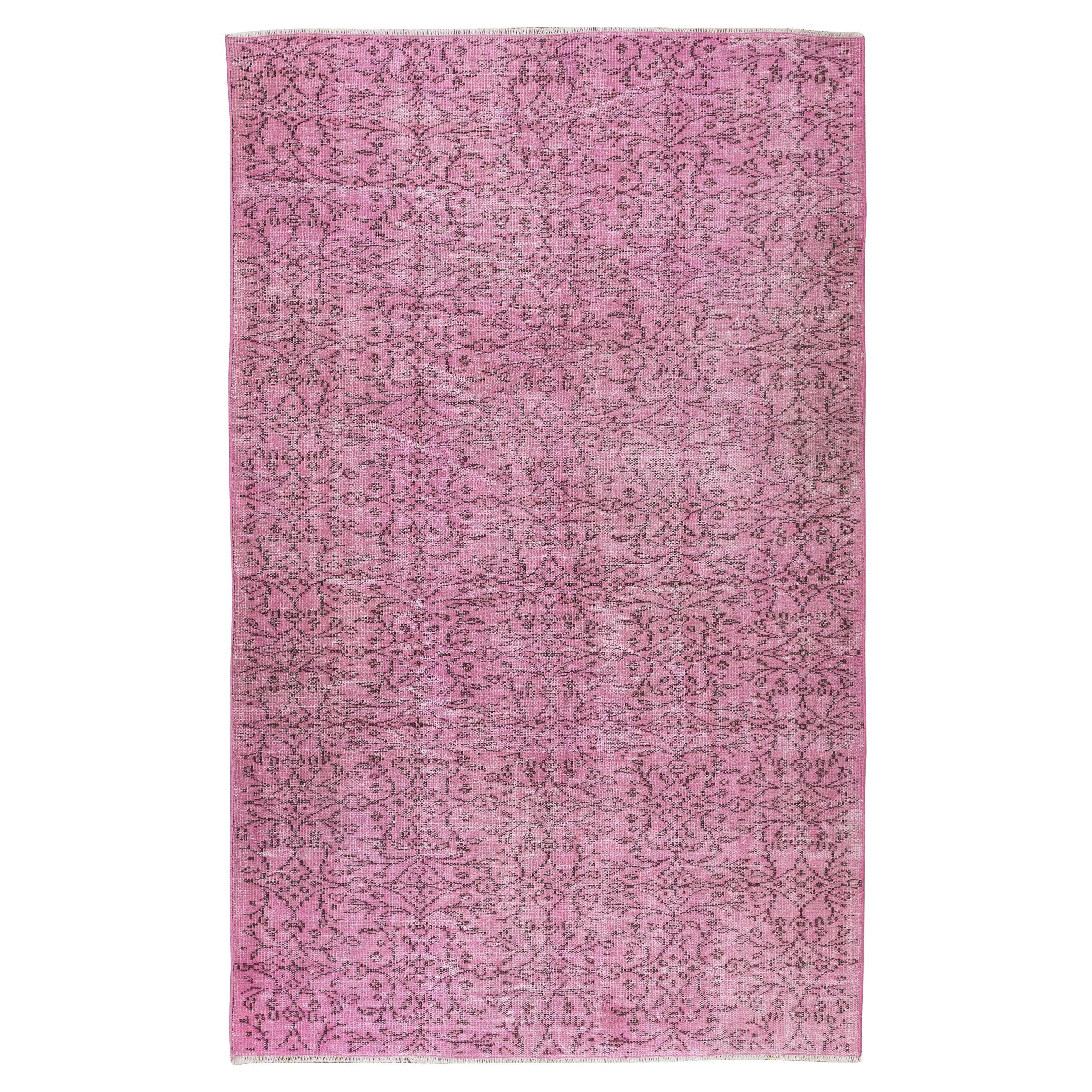 6.6x10 Ft Handmade Floral Pattern Floor Area Rug in Pink, Modern ...
