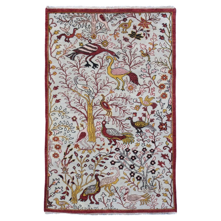 Silver Bird Design Rug For Sale at 1stDibs