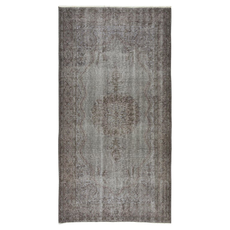 Mid-Century Handmade Turkish Area Rug ReDyed in Gray 4 Modern Interiors ...