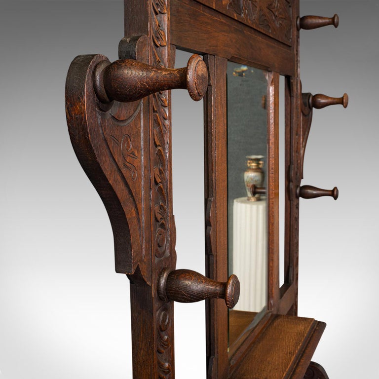 Antique Hall Stand, English Oak, Coat Rack, Gothic Revival, Victorian ...