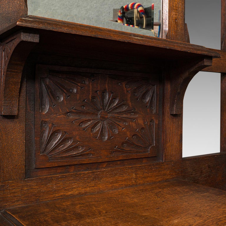 Antique Hall Stand, English Oak, Coat Rack, Gothic Revival, Victorian ...