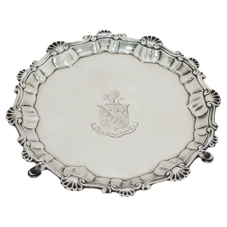 Sterling Silver Antique English 1761 Heraldic Coat of Arms Footed ...