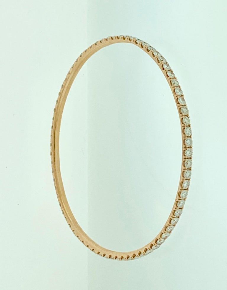 6-7 Pointer Each, 5 Carat Single Line Eternity 14 Karat Gold and ...