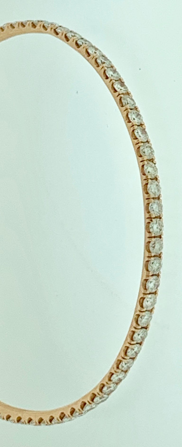 6-7 Pointer Each, 5 Carat Single Line Eternity 14 Karat Gold and ...