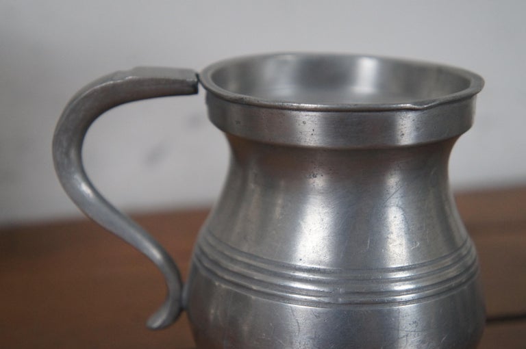 6 Antique Victorian Graduated Pewter Measures Cups Mugs Tankards For ...