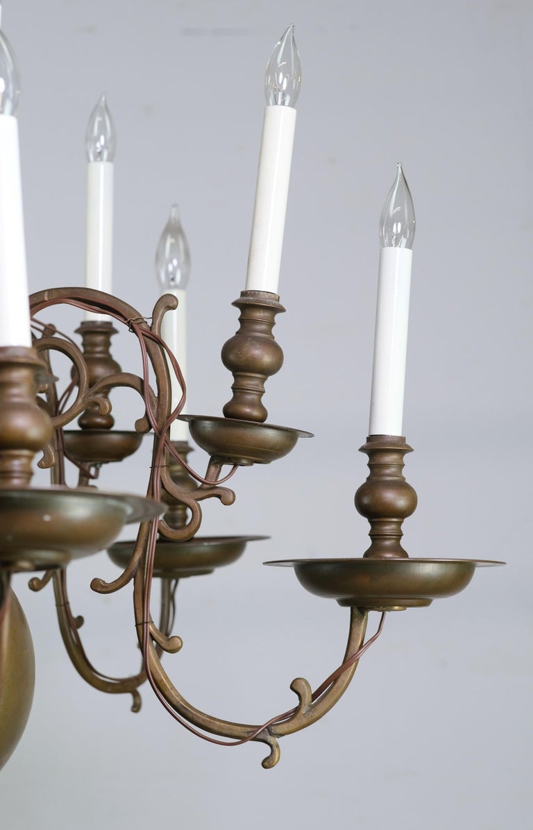 6 Arm Bronze Colonial Williamsburg Chandelier French Wired For Sale at ...