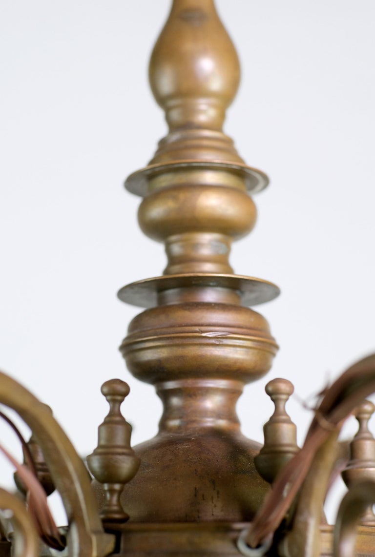 6 Arm Bronze Colonial Williamsburg Chandelier French Wired For Sale at ...