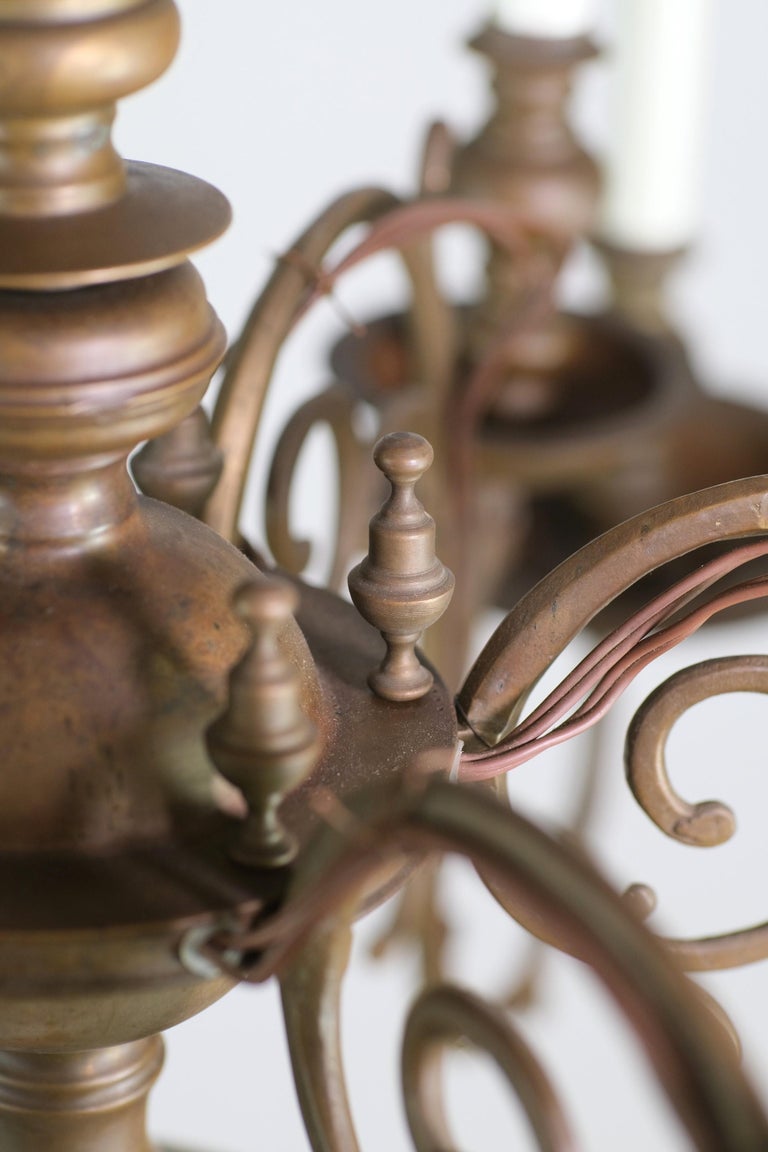 6 Arm Bronze Colonial Williamsburg Chandelier French Wired For Sale at ...