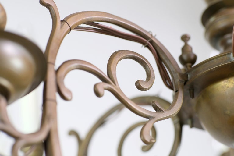 6 Arm Bronze Colonial Williamsburg Chandelier French Wired For Sale at ...