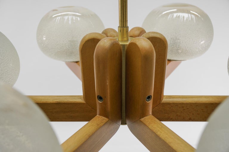 6-Arm Orbit Lamp with Amber Glass Shades, 1960s at 1stDibs