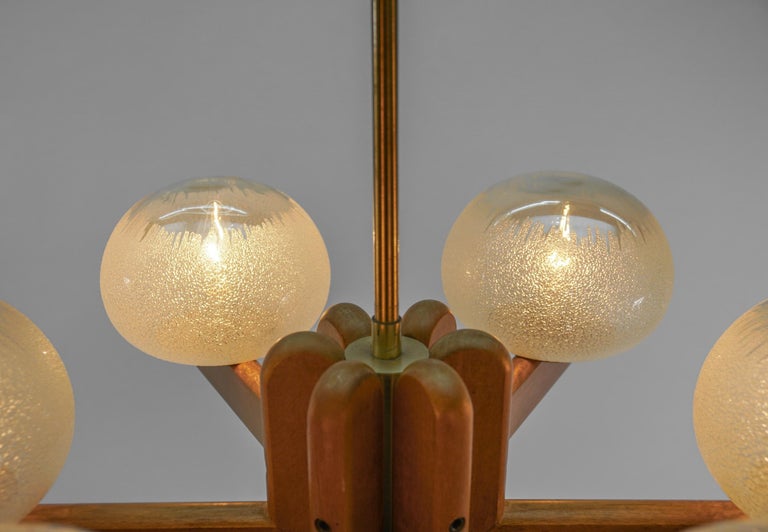 6-Arm Orbit Lamp with Amber Glass Shades, 1960s at 1stDibs