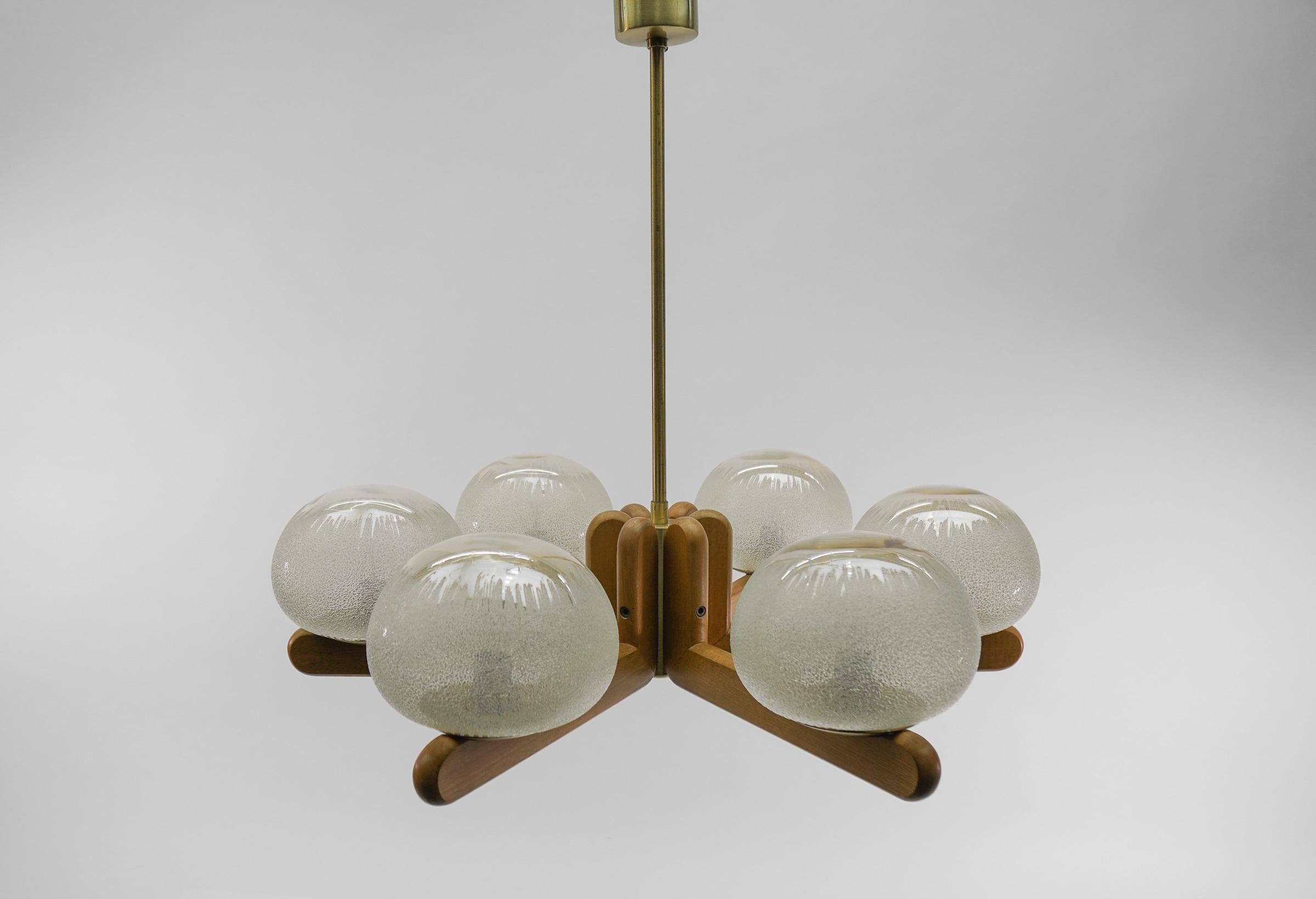 6-Arm Orbit Lamp with Amber Glass Shades, 1960s For Sale at 1stDibs