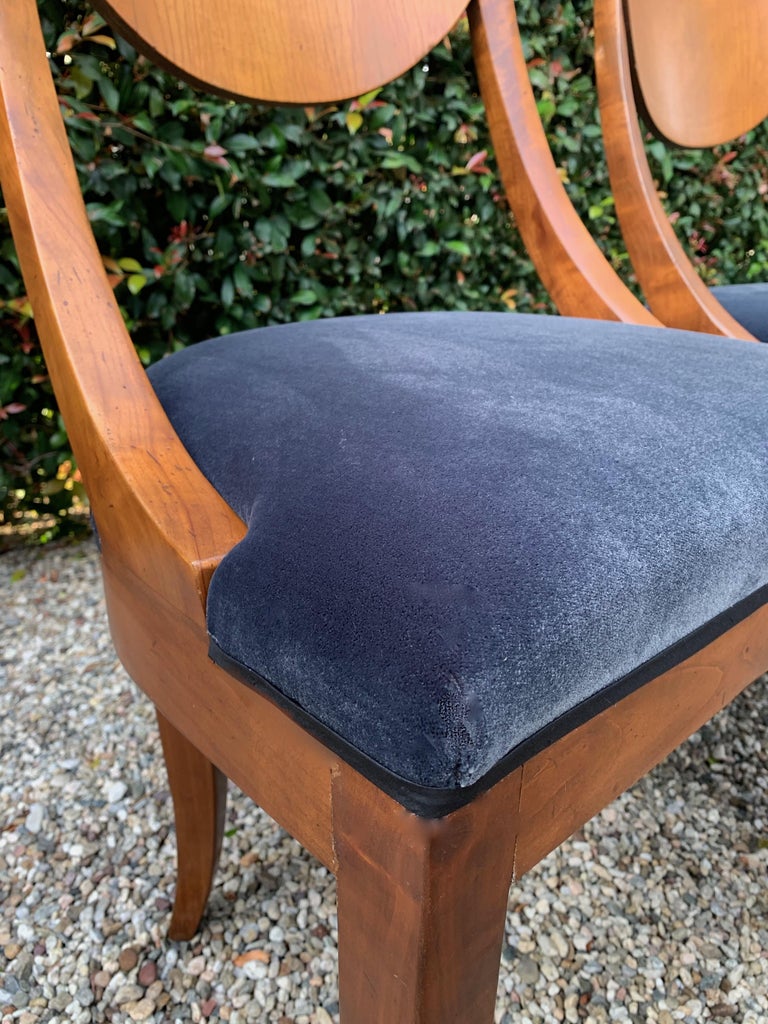 6 Upholstered Italian Maple Deco Dining Chairs at 1stDibs