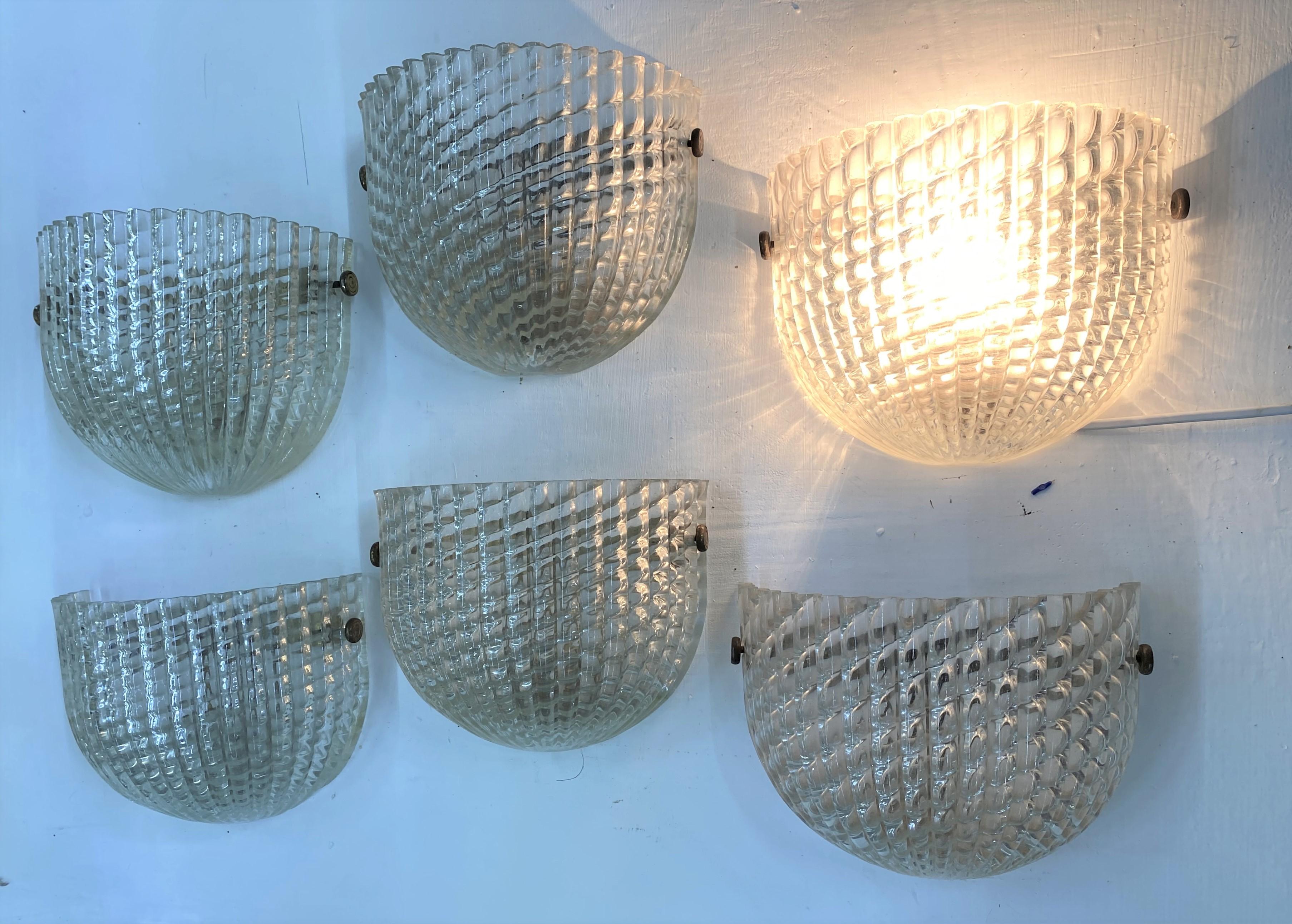 2 Art Deco Sconces, circa 1940 by Seguso in Murano Glass, Italy at 1stDibs